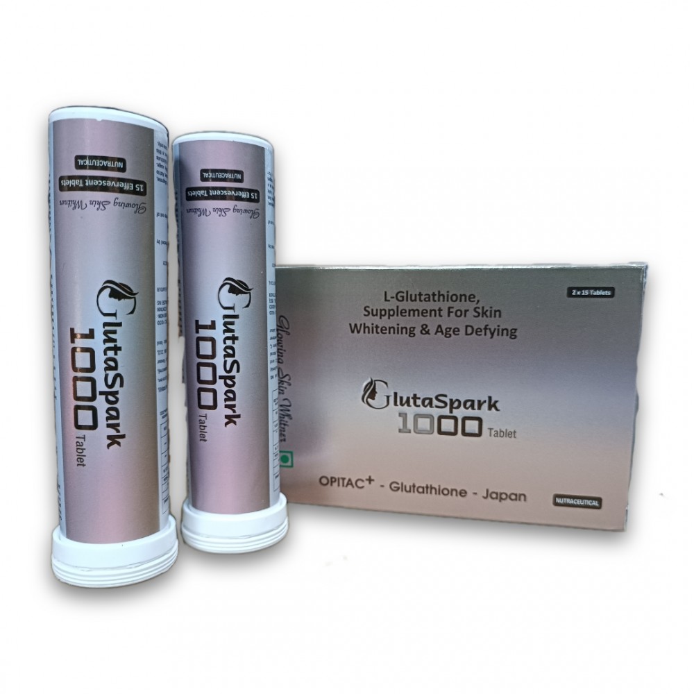 Gluta Spark 1000 Tablets - L Glutathione Supplement for Skin Whitening